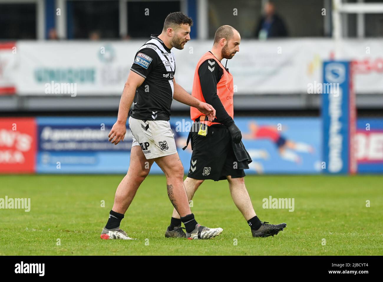Jake Connor (1) of Hull FC leaves the field due to an injury Stock ...