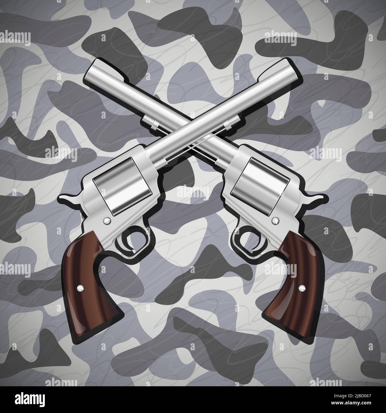 Illustration Vector Crossed Guns on camouflage background. EPS10 ...