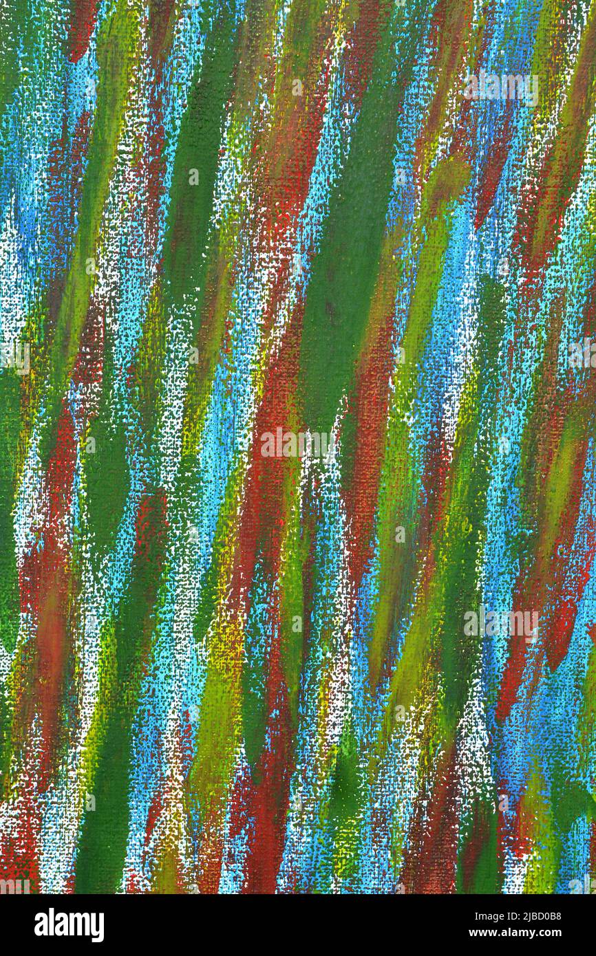 Creative background of colorful brush strokes on canvas closeup ...