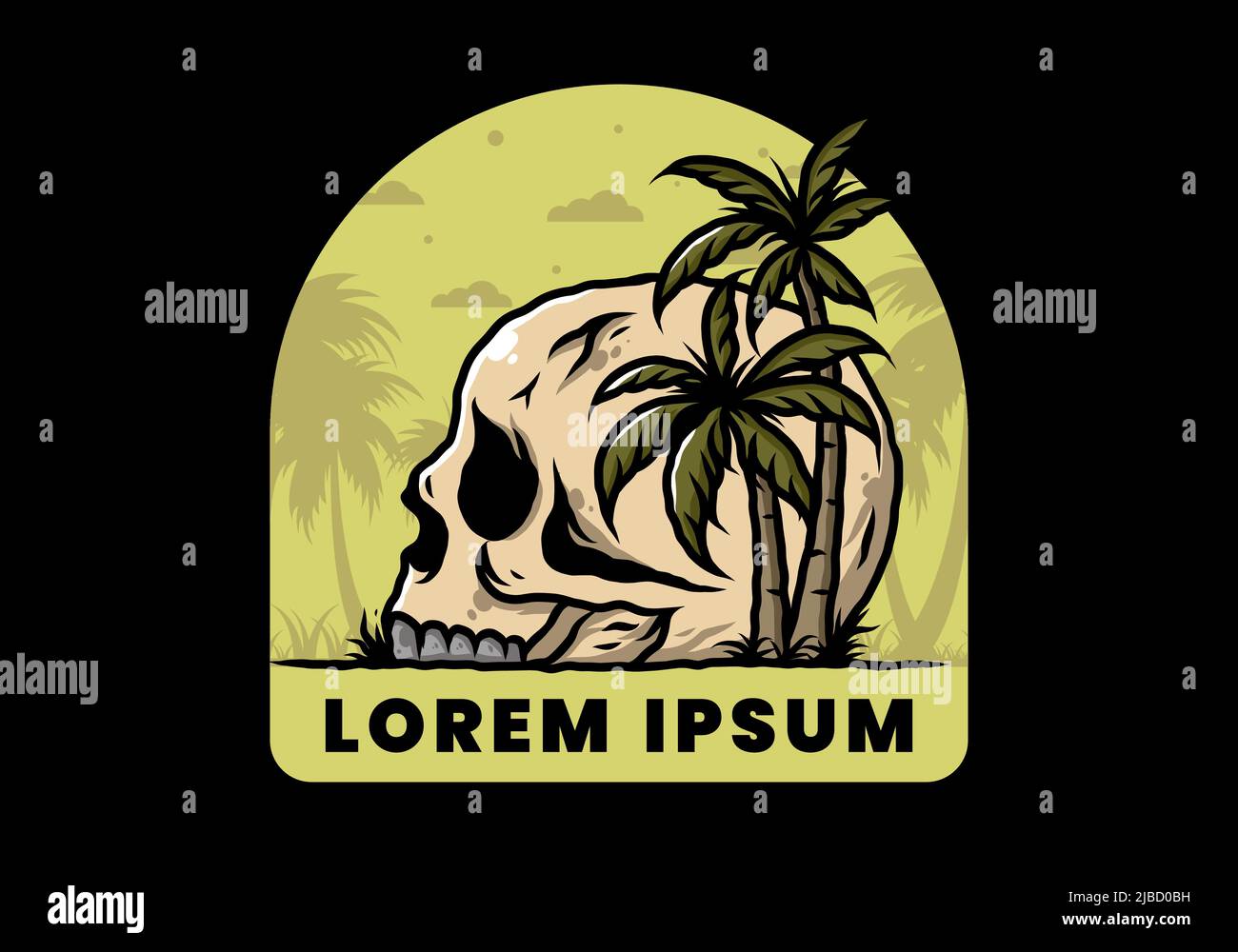 Beach with dead trees Stock Vector Images - Alamy