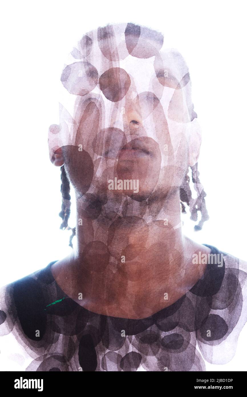 Paintography. Hand painted pattern combined with a portrait Stock Photo ...