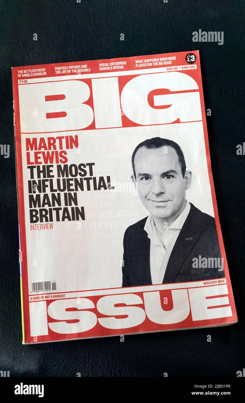 Big Issue front cover headline 'Martin Lewis The Most Influential Man ...