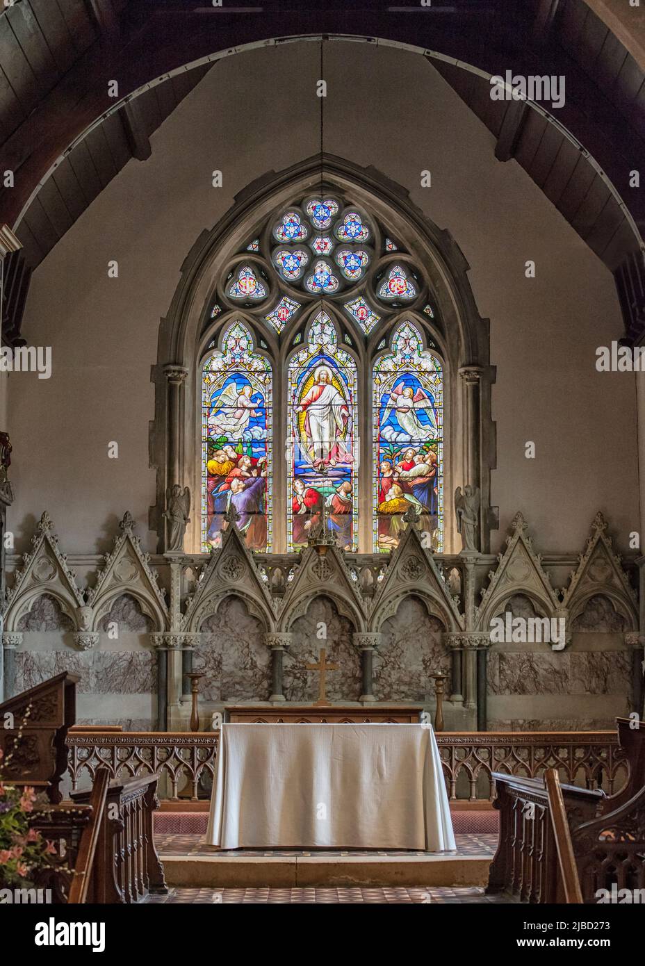 Stained Glass windows at St Mary's Church Stock Photo - Alamy
