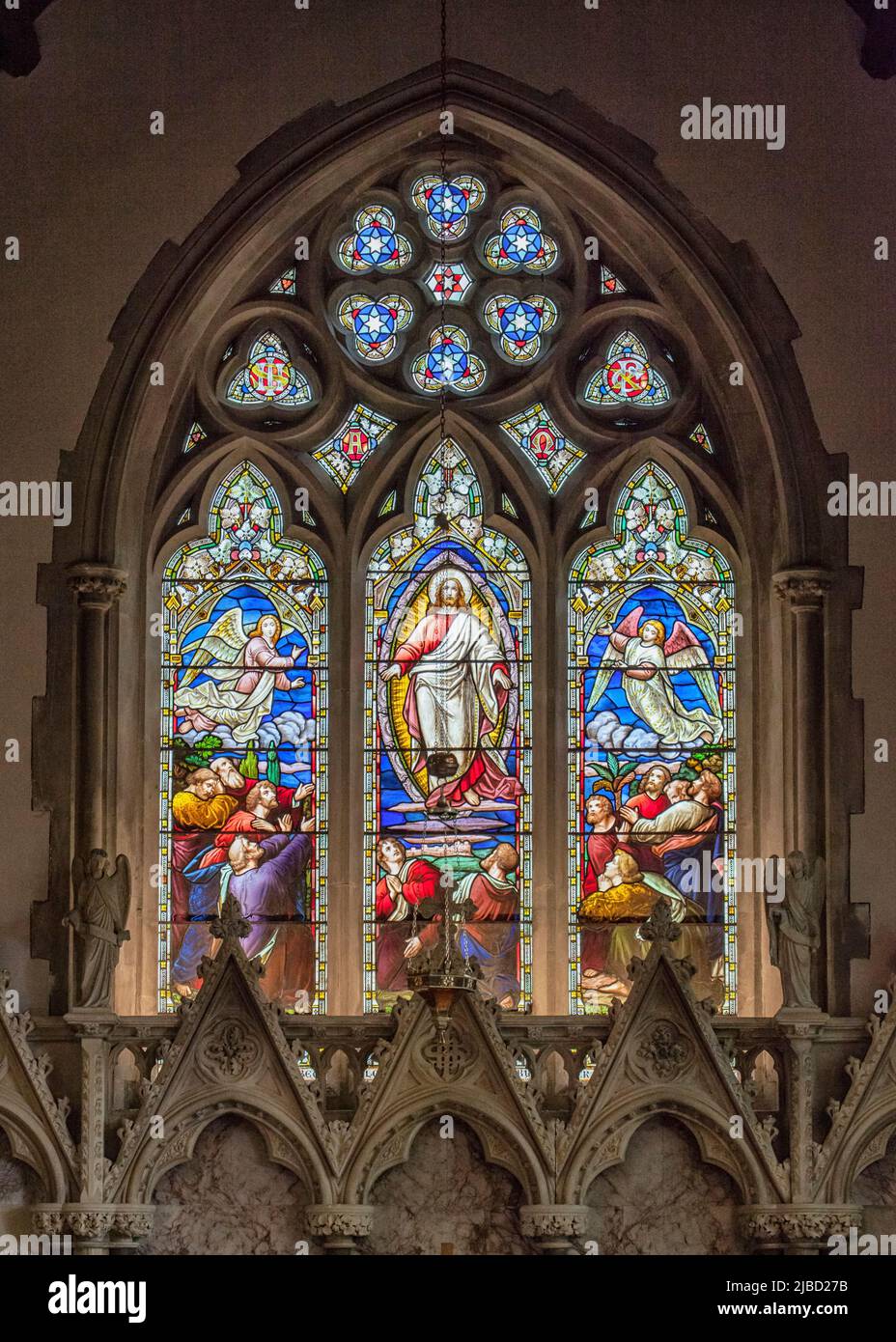 Stained Glass windows at St Mary's Church Stock Photo - Alamy