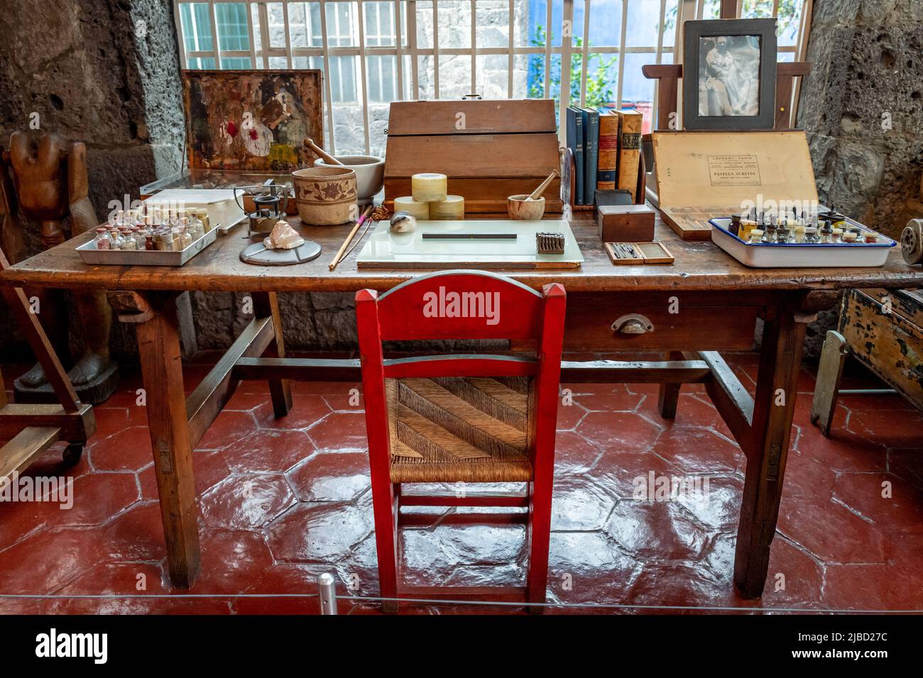 Mexico City, January 17th 2019: The Casa Azul, or Blue House, the ...
