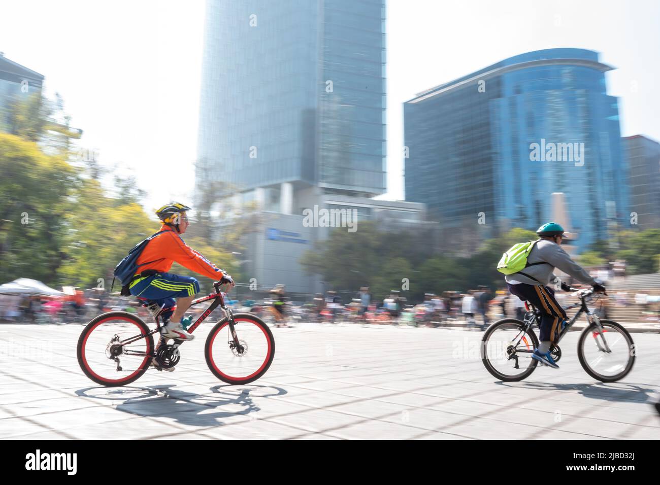 Mexico City, January 20th 2019: The weekly Sunday bike ride on Paseo de ...