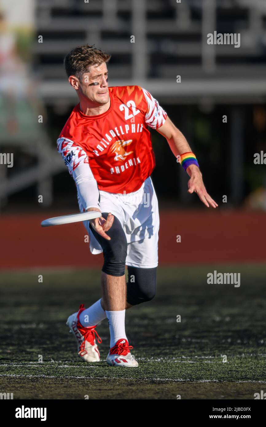 Ultimate frisbee competition match - AUDL professional players throw ...