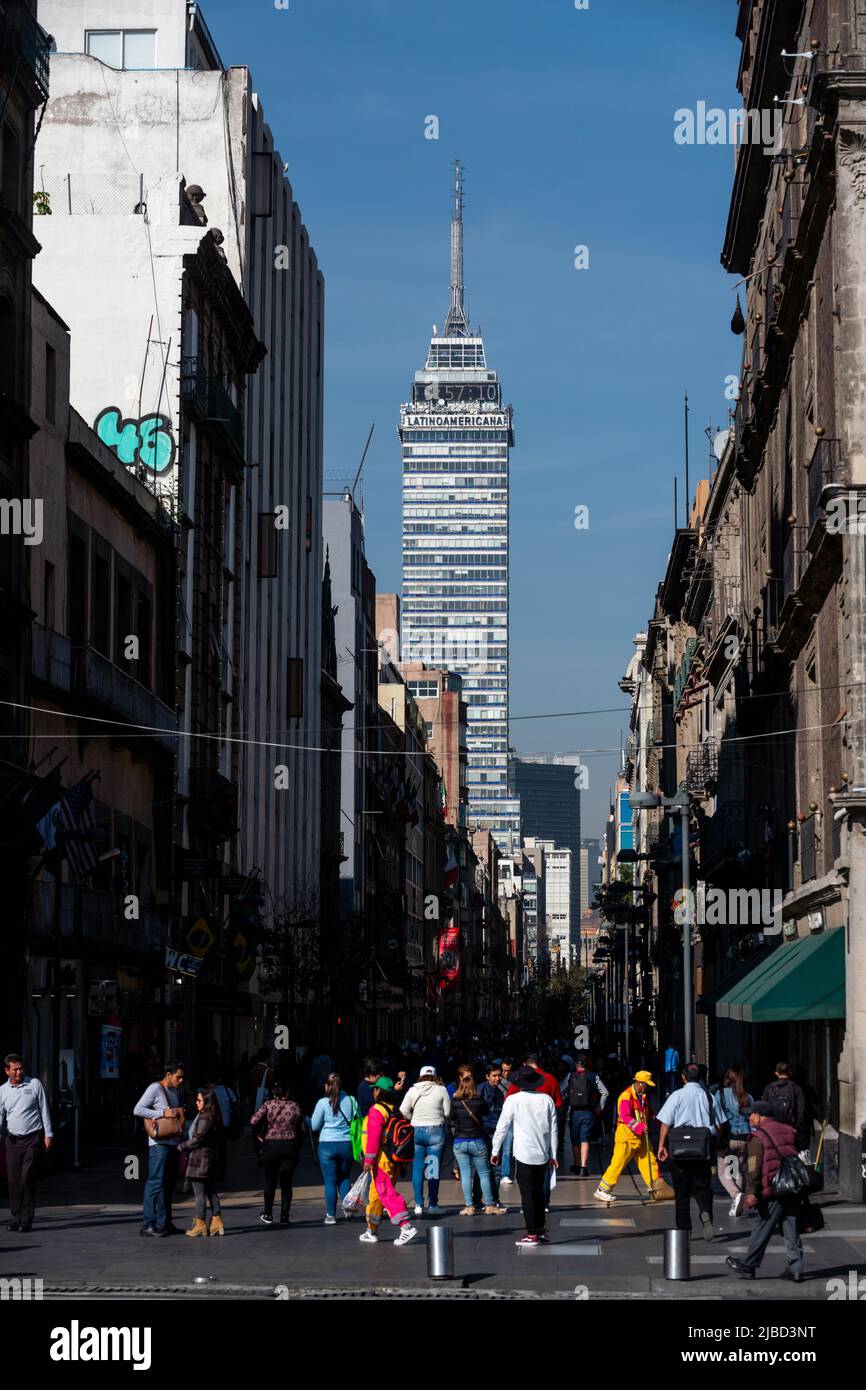 Mexico City, January 18th 2019: The Torre Latinoamericana, in downtown ...
