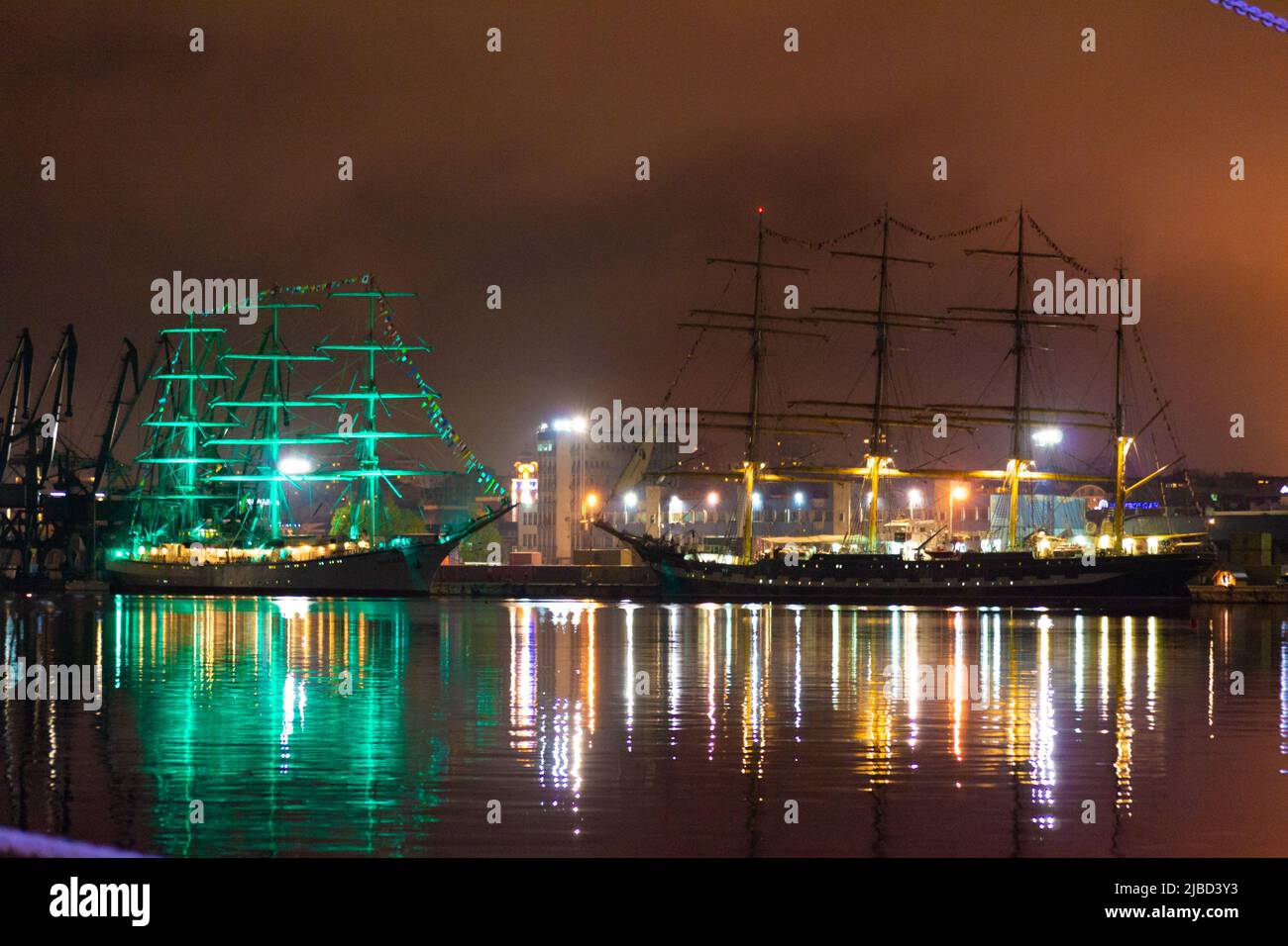 Spectacular illuminated sailing ships of Tall ships Regatta 2014 ...