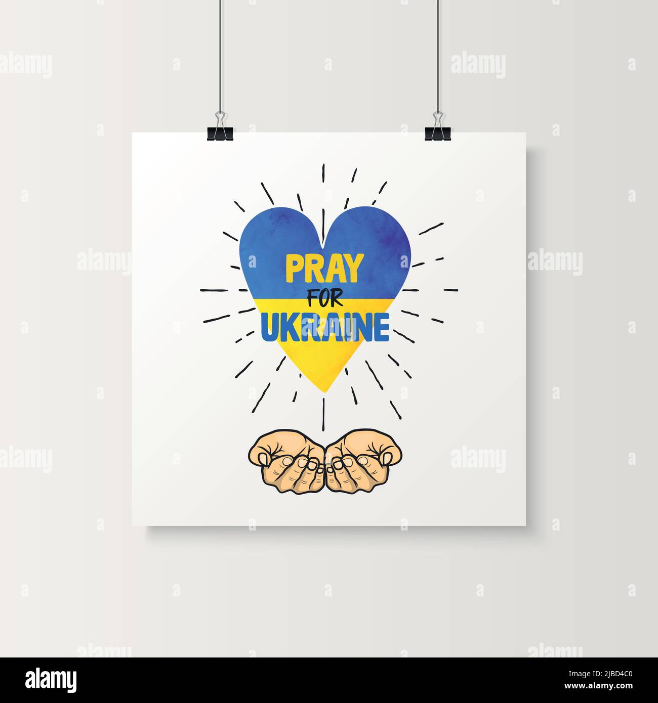 Pray for Ukraine. Watercolor Heart with Ukranian Flag. Support Ukraine ...