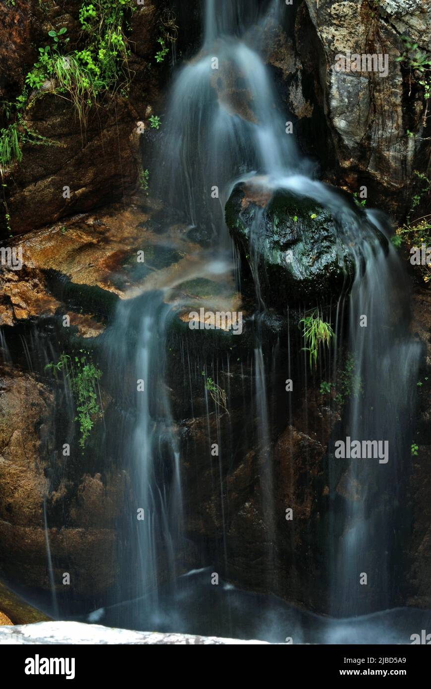 Waterfall steps in the garden Stock Photo - Alamy