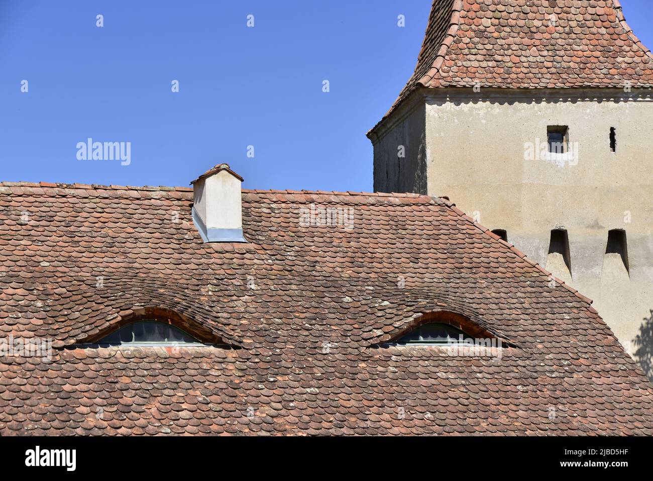 Detail of traditional Transylvanian roofs Stock Photo - Alamy