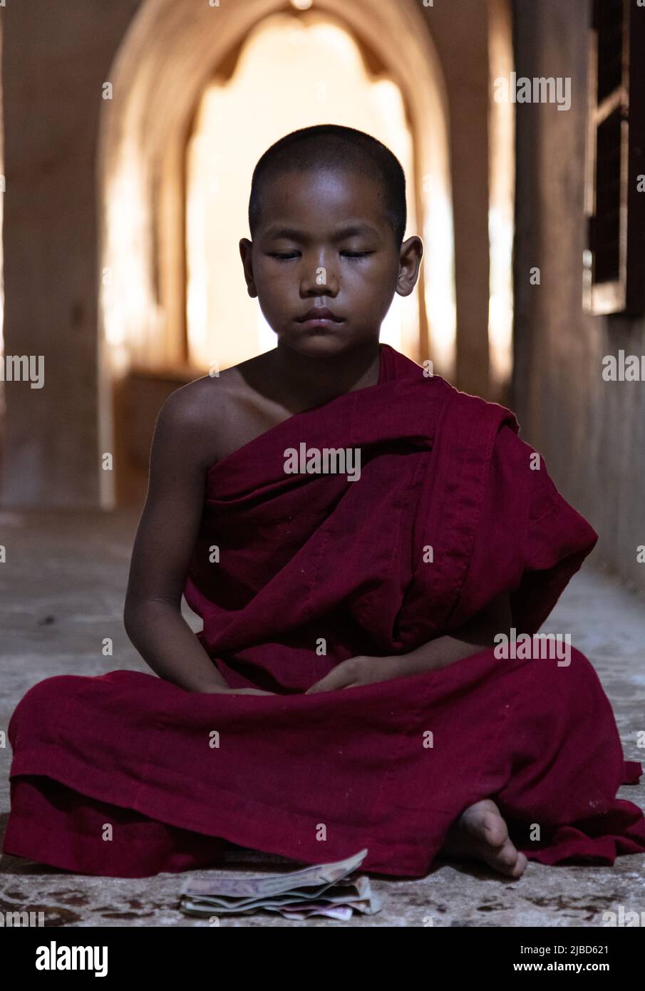 Young Monk, Ananda Temple, Old Bagan, Myanmar Stock Photo - Alamy