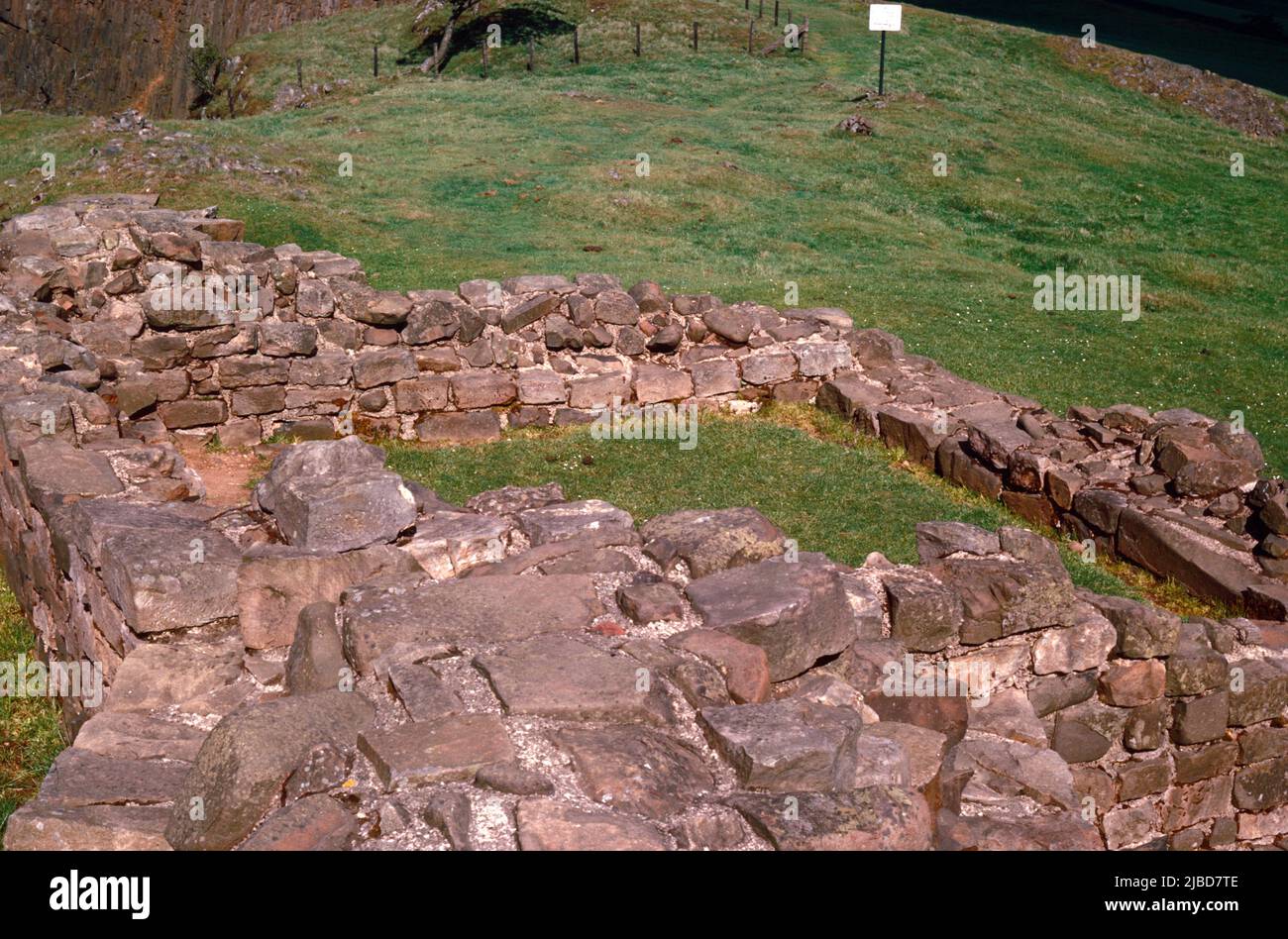Part of Hadrian’s Wall near Walltown Crags, Northumberland, with large ...