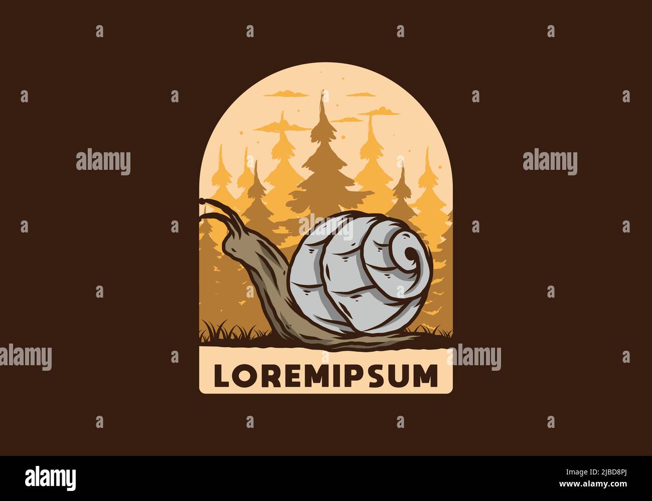 Big wild snail creeping in the forest illustration design Stock Vector ...