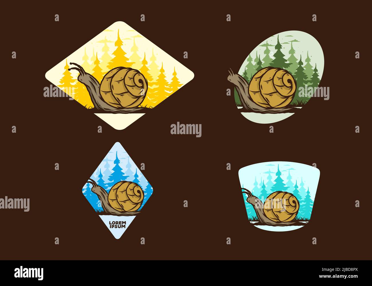 Big wild snail creeping in the forest illustration design Stock Vector ...