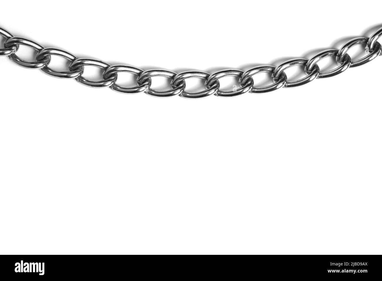 Nickel plated metal chain white background, isolate Stock Photo - Alamy