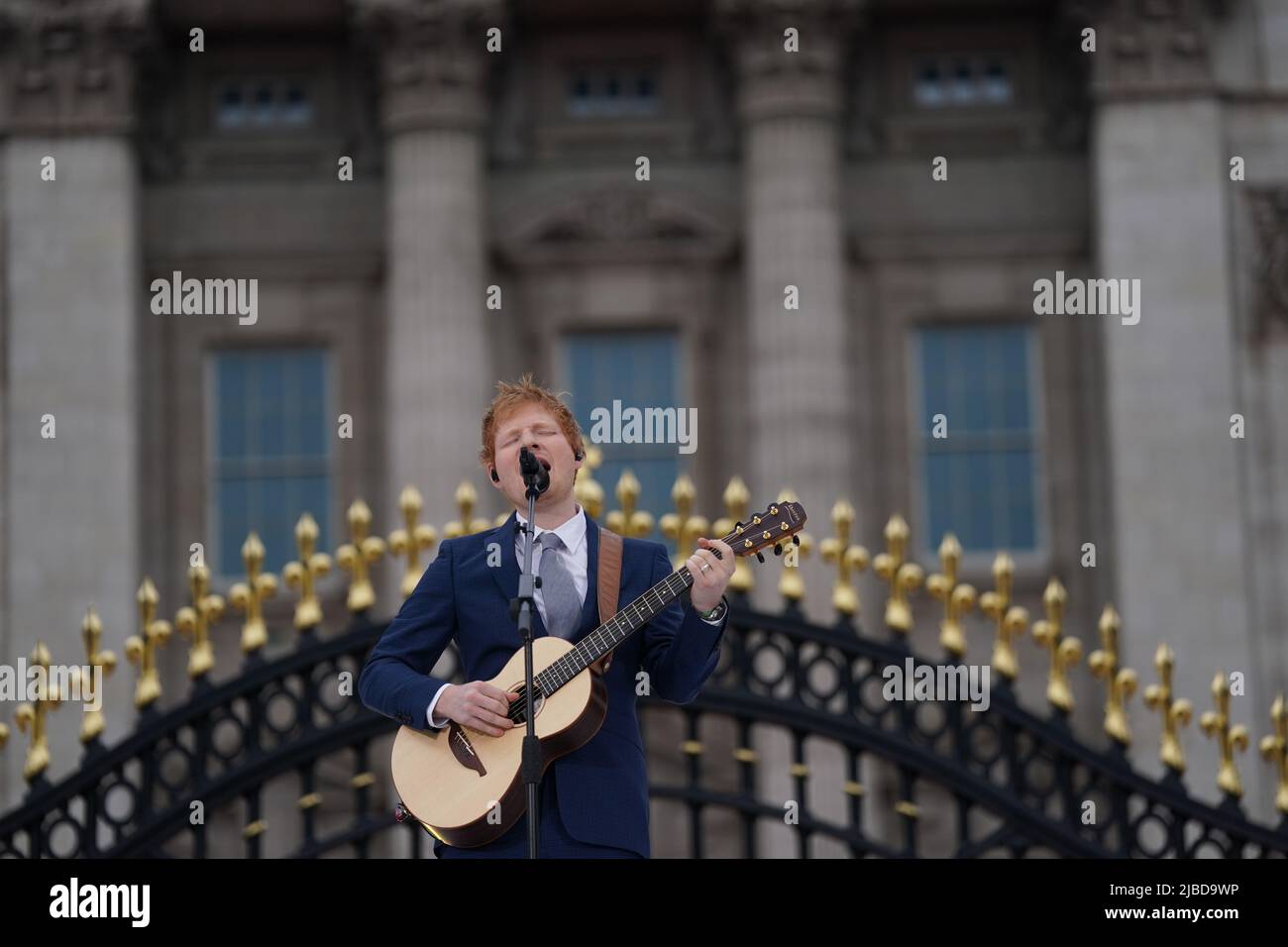 Ed Sheeran during the Platinum Jubilee Pageant in front of Buckingham ...