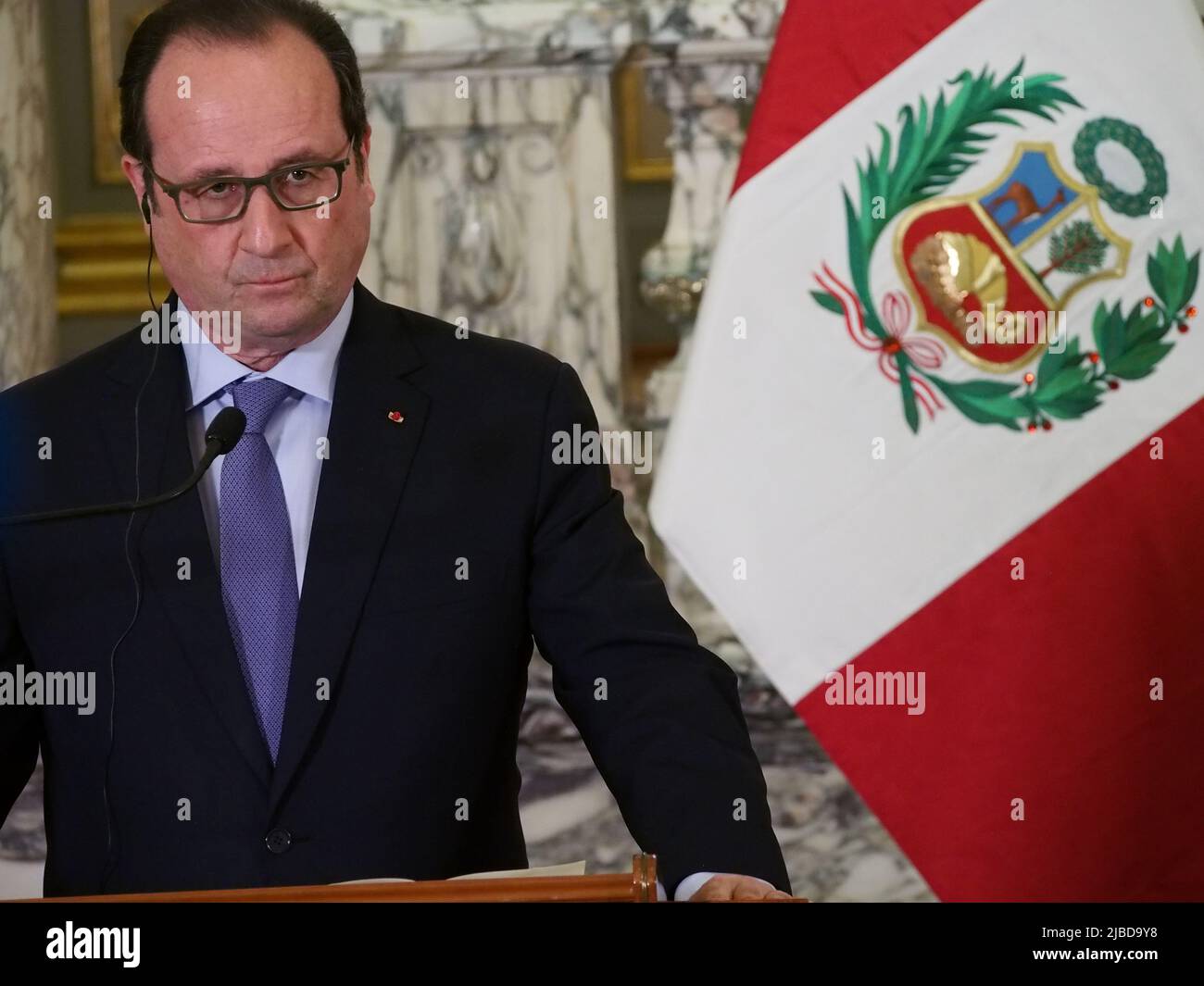 French president Francoise Hollande, in official visit to Peru Stock ...