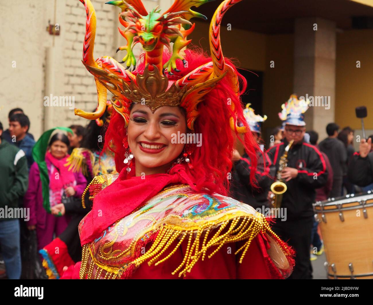She-devil performing an Andean traditional dance from Puno. The ...