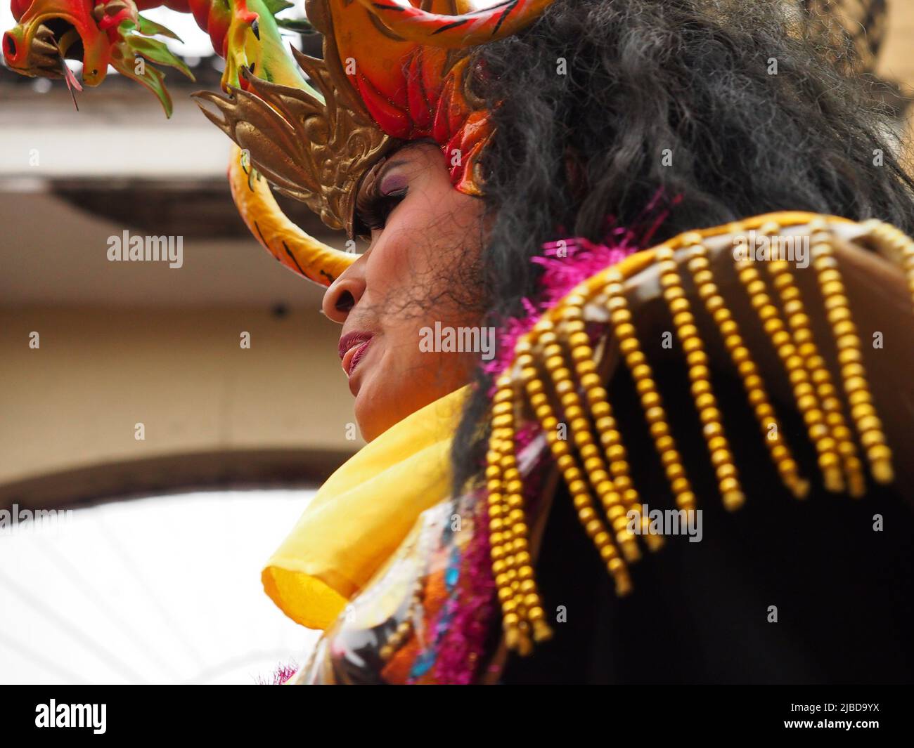 She-devil performing an Andean traditional dance from Puno. The ...