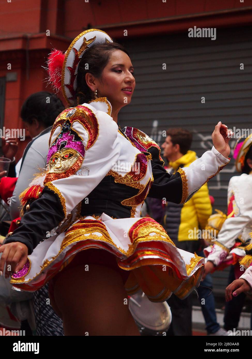 A girl performing a traditional dance of Puno. The municipality of Lima ...