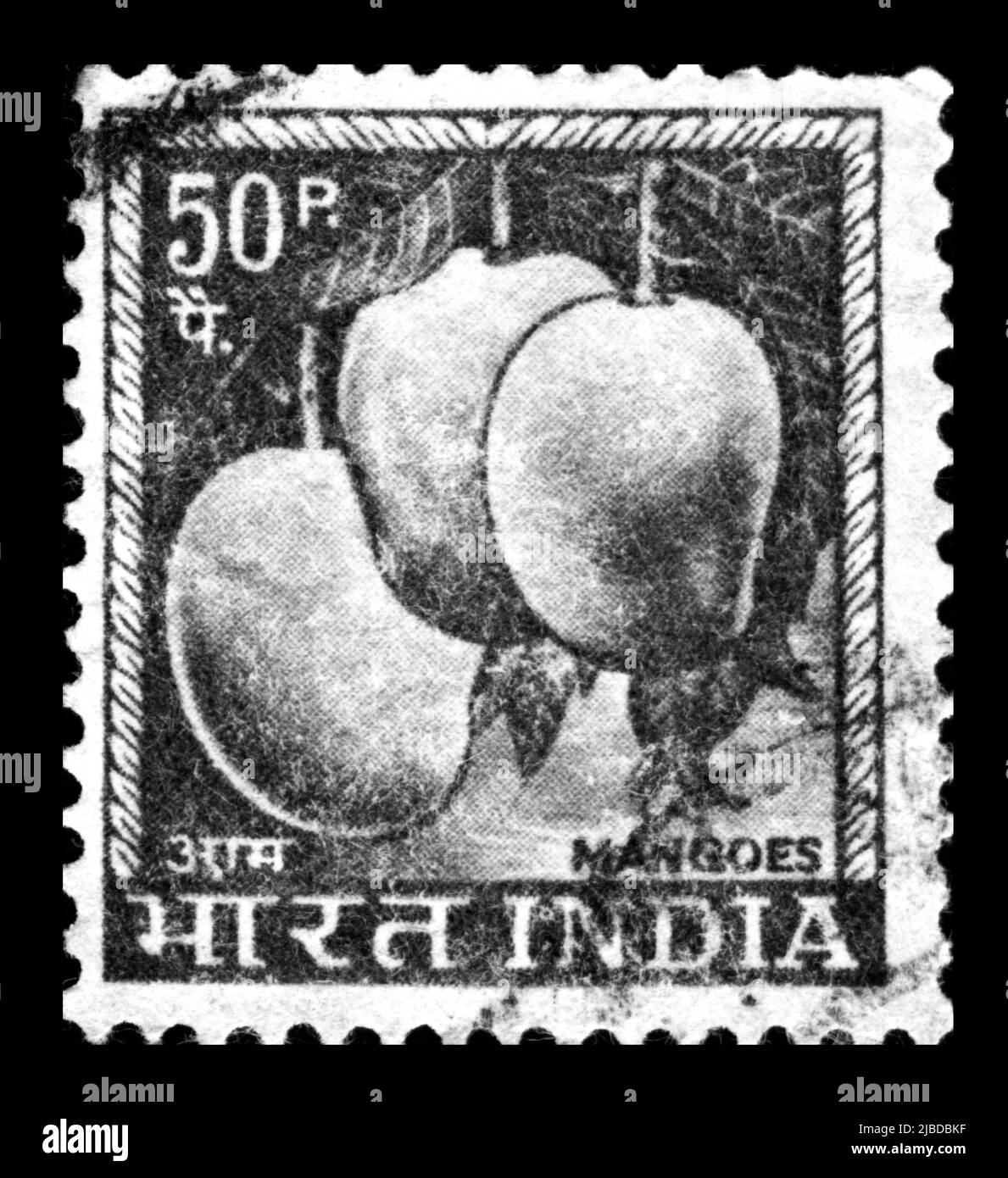 Stamp print in India,Mango, fruit Stock Photo - Alamy