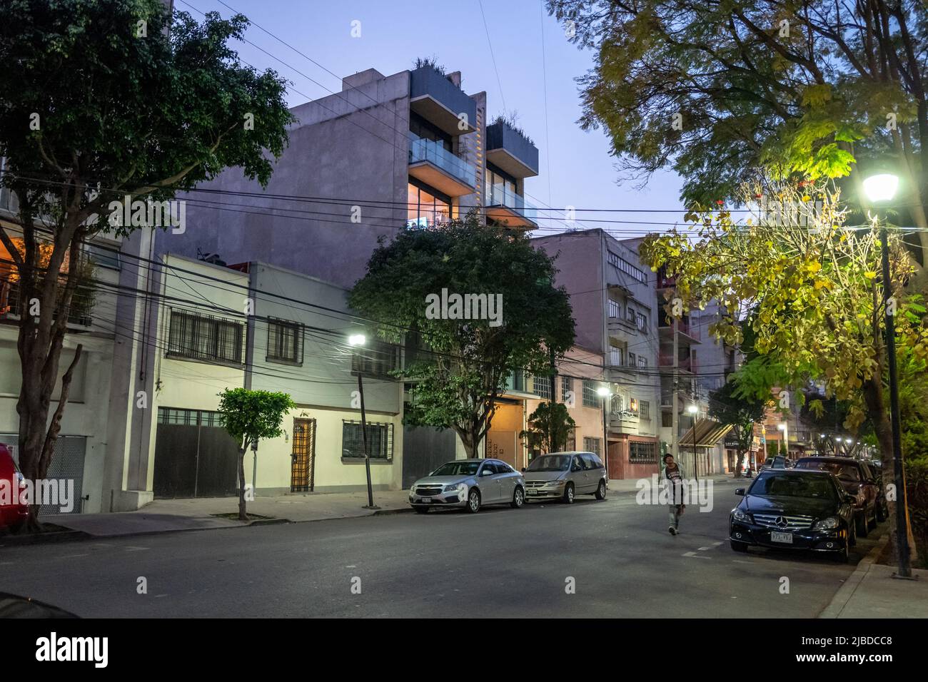 Mexico City, January 21st 2019: A street in the neighbourhood of ...
