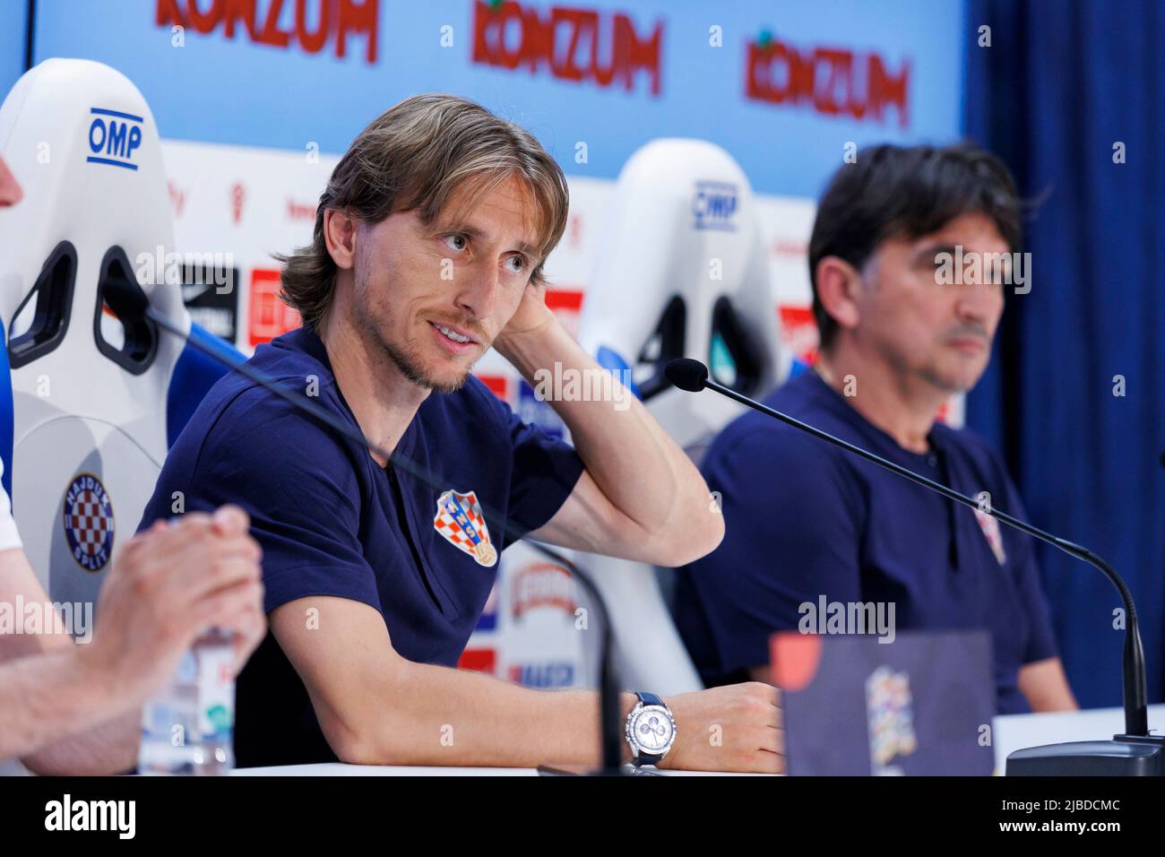 Croatia, June 05, 2022, Luka Modric of Croatia speaks during a press ...