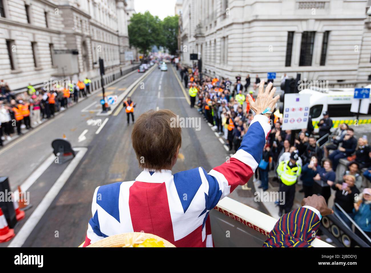 EDITORIAL USE ONLY Sir Cliff Richard on the 50's bus during the ...