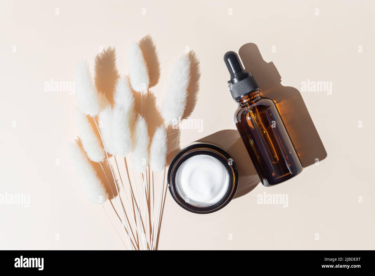 Cosmetics packaging. Set of different cosmetic bottles of cream or ...