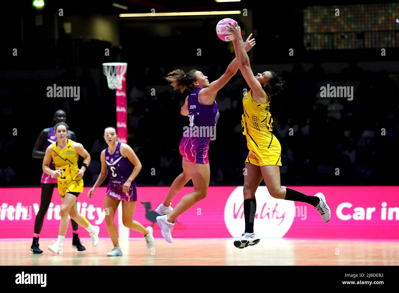 Loughborough Lightning's Hannah Joseph stretches for the ball with ...