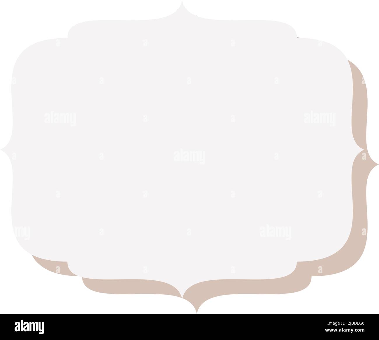 Blank frame label. White elegant emblem with shadows, empty decor ...