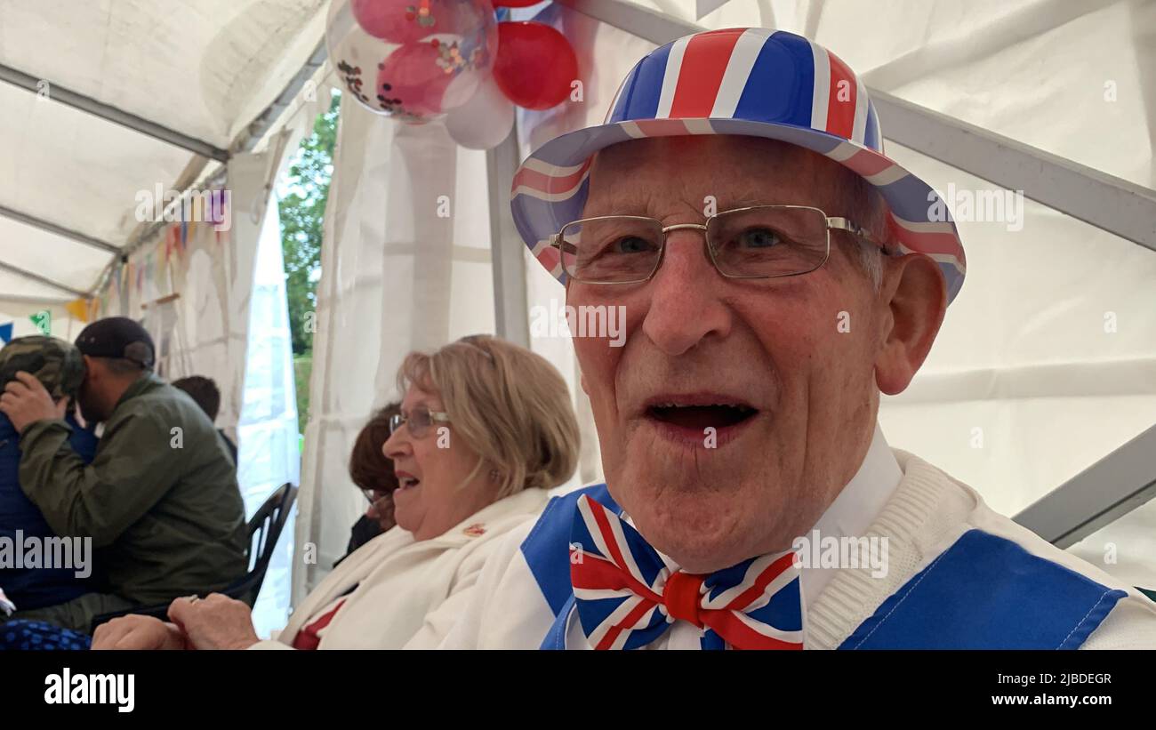 Former farmer Gordon Holmes, attends the Big Jubilee Lunch in Burn near ...