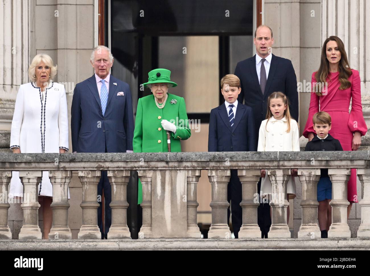 The Duchess of Cornwall, the Prince of Wales, Queen Elizabeth II ...