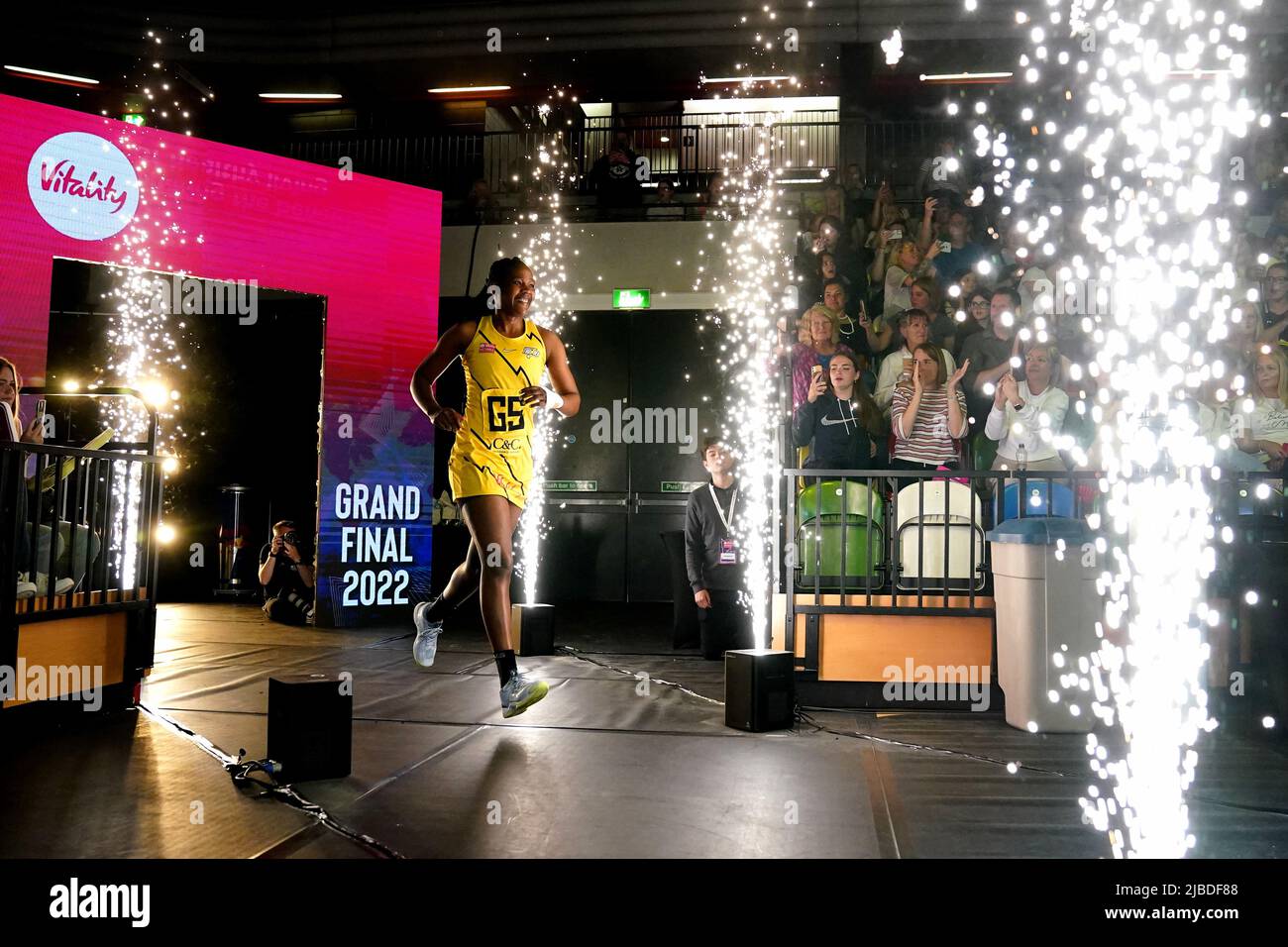 Manchester Thunder's Joyce Mvula runs out before the start of the the ...