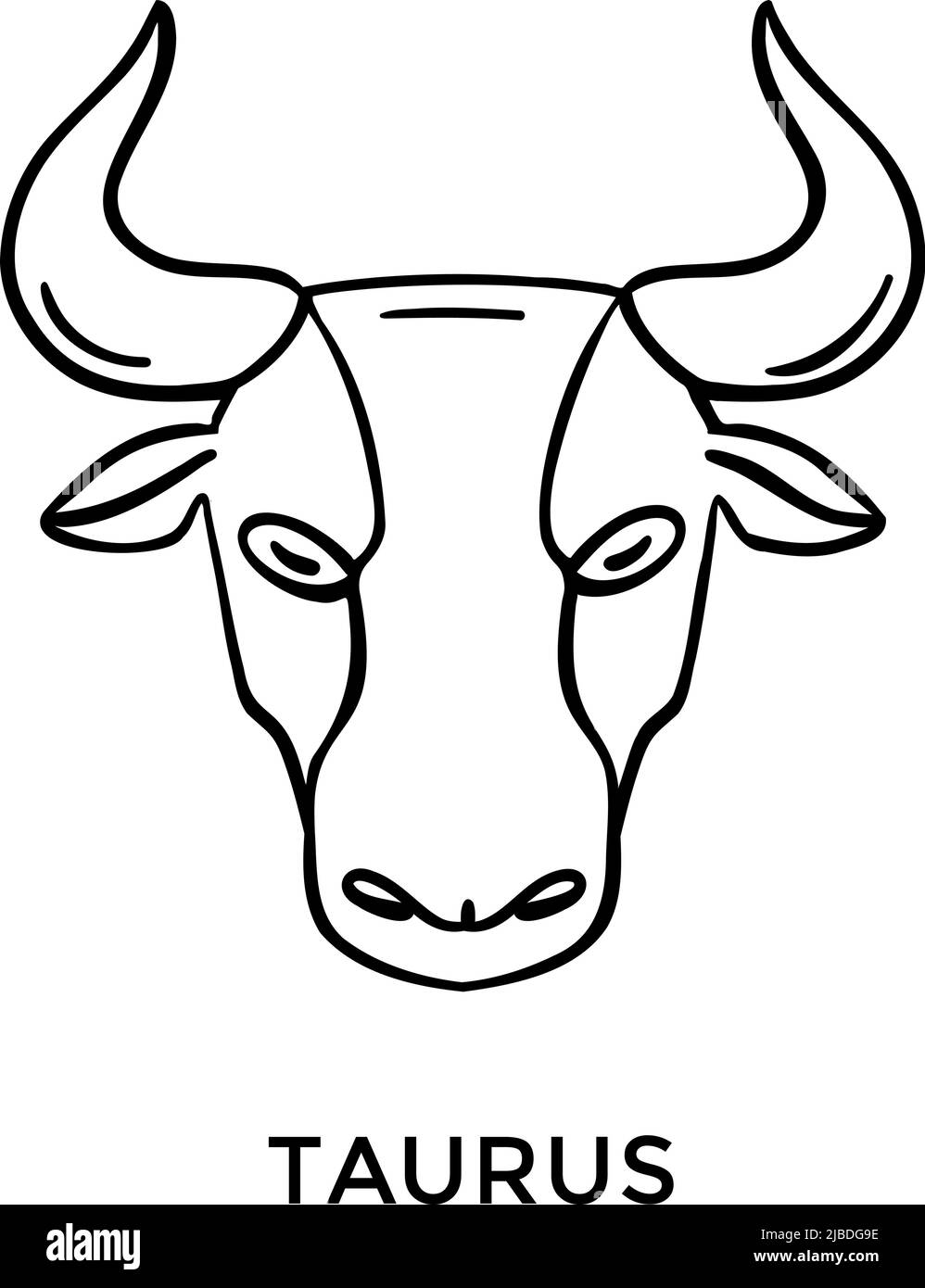 Hand Drawn Astrological Zodiac Sign Taurus Stock Vector Image And Art Alamy