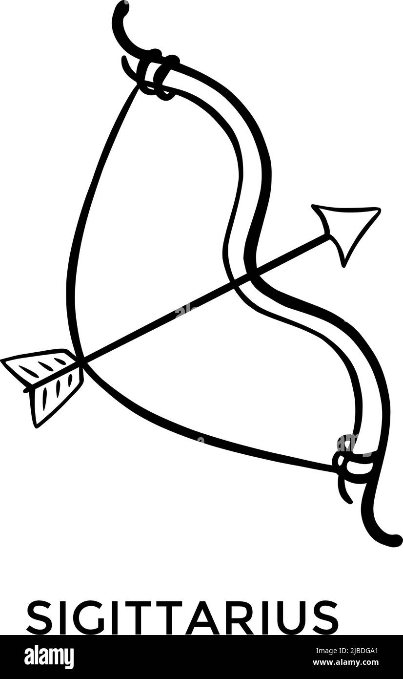 hand drawn astrological zodiac sign sagittarius Stock Vector Image ...