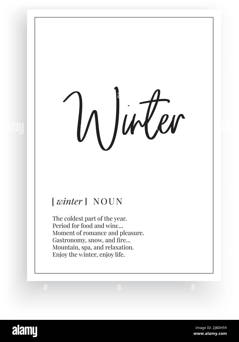 Winter definition, vector. Minimalist poster design. Wall decals ...