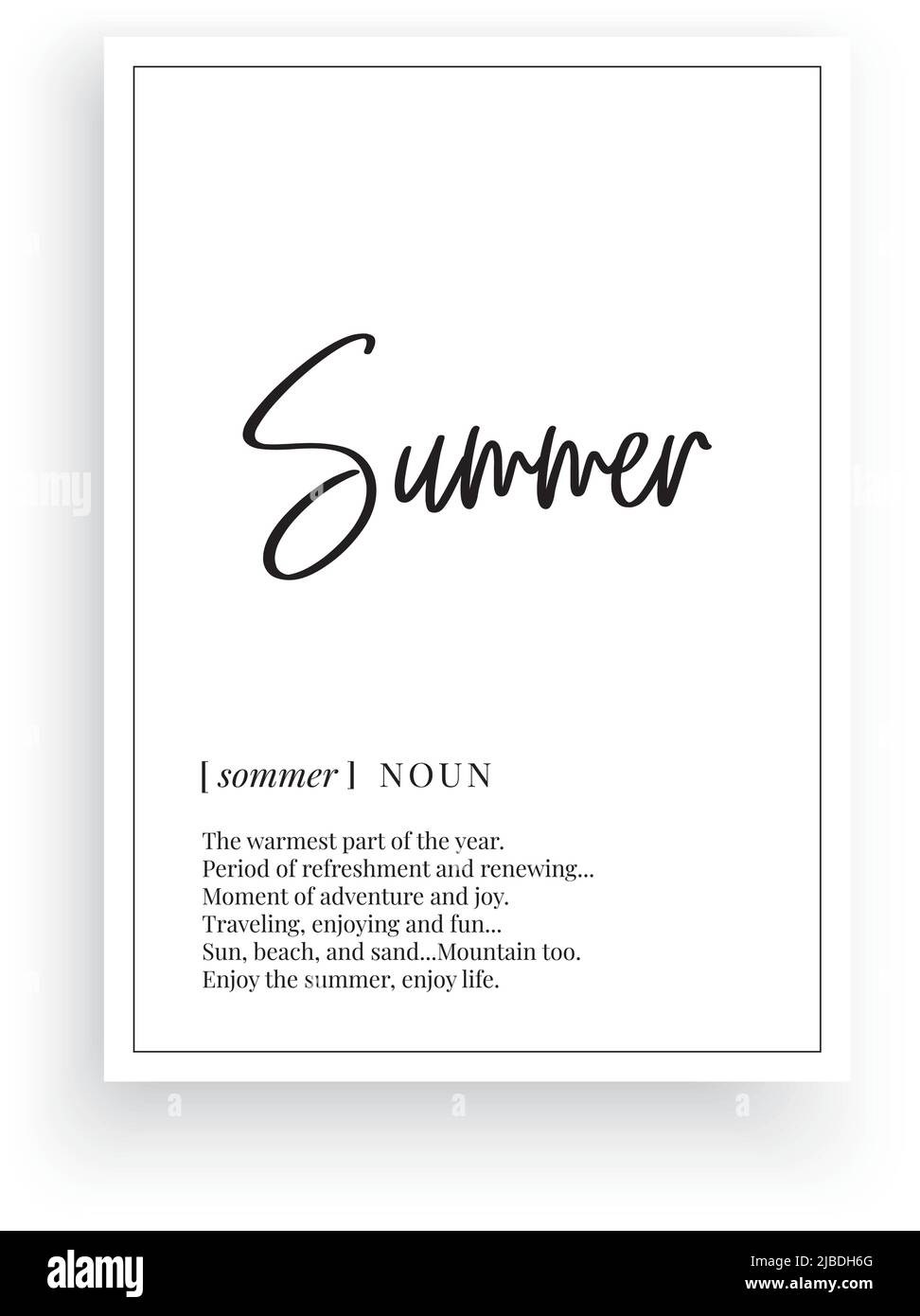 Summer definition, vector. Minimalist poster design. Wall decals ...