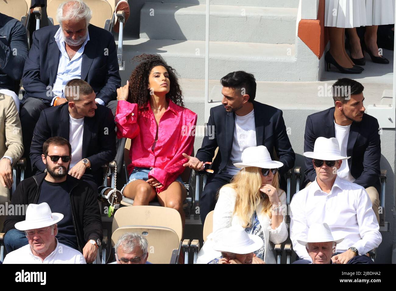 Paris, France, June 05, 2022, Marco Verratti, Jessica Aidi, Javier ...