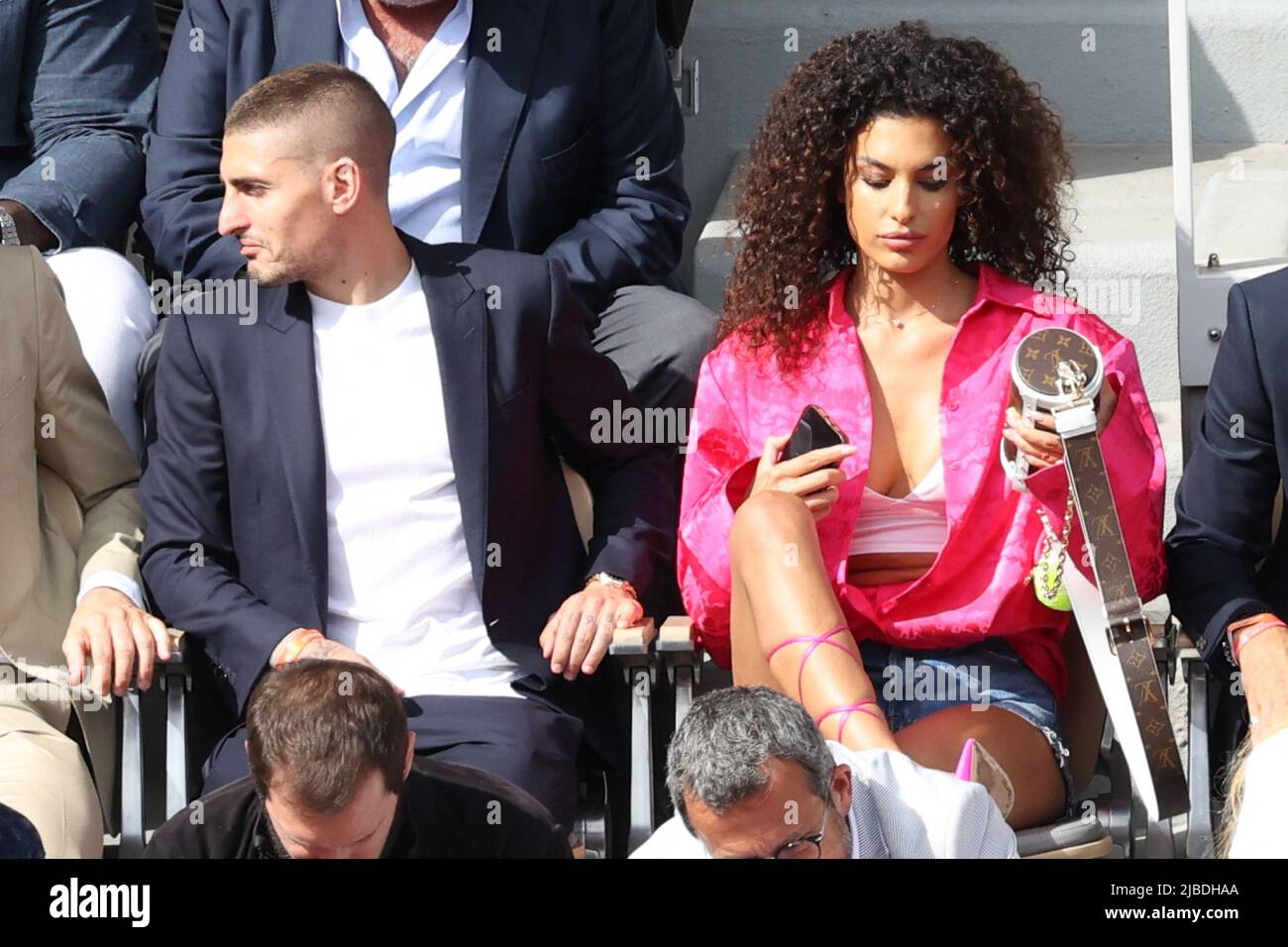 Paris, France, June 05, 2022, Marco Verratti, Jessica Aidi in the ...