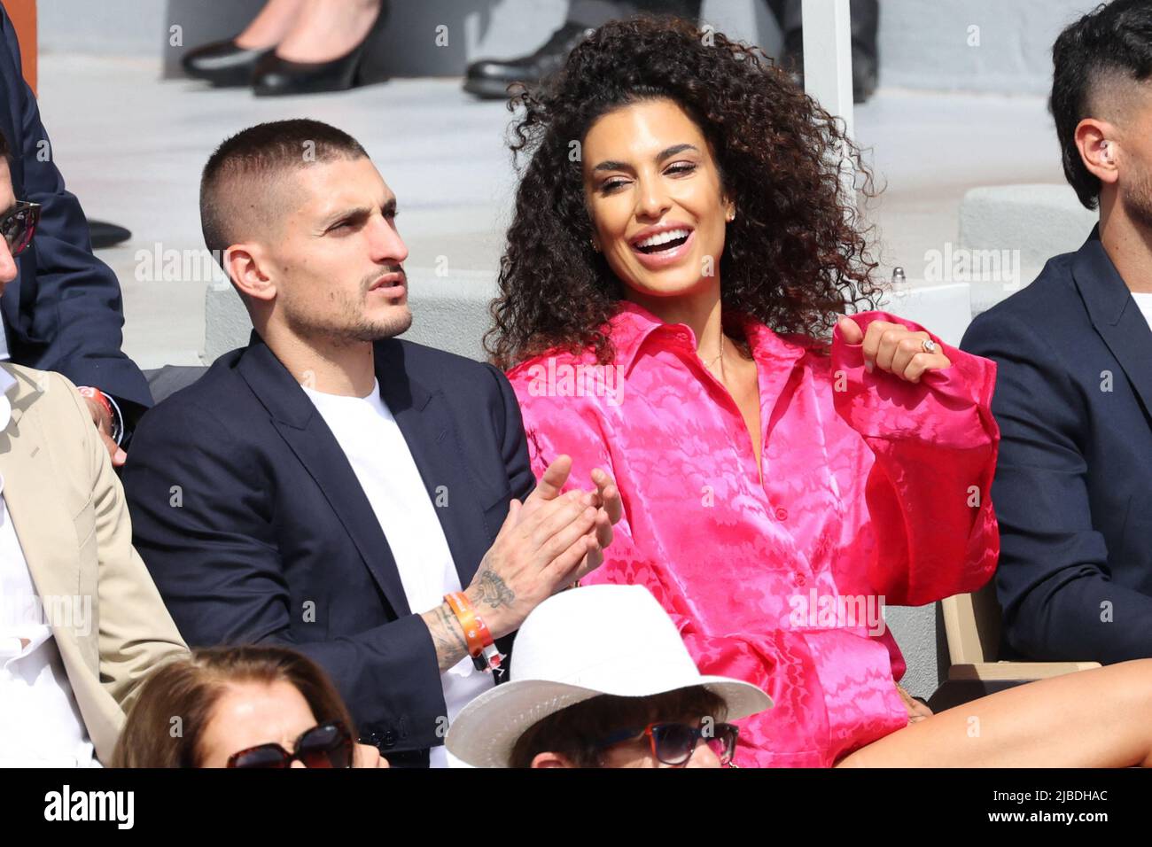Paris, France, June 05, 2022, Marco Verratti, Jessica Aidi in the ...