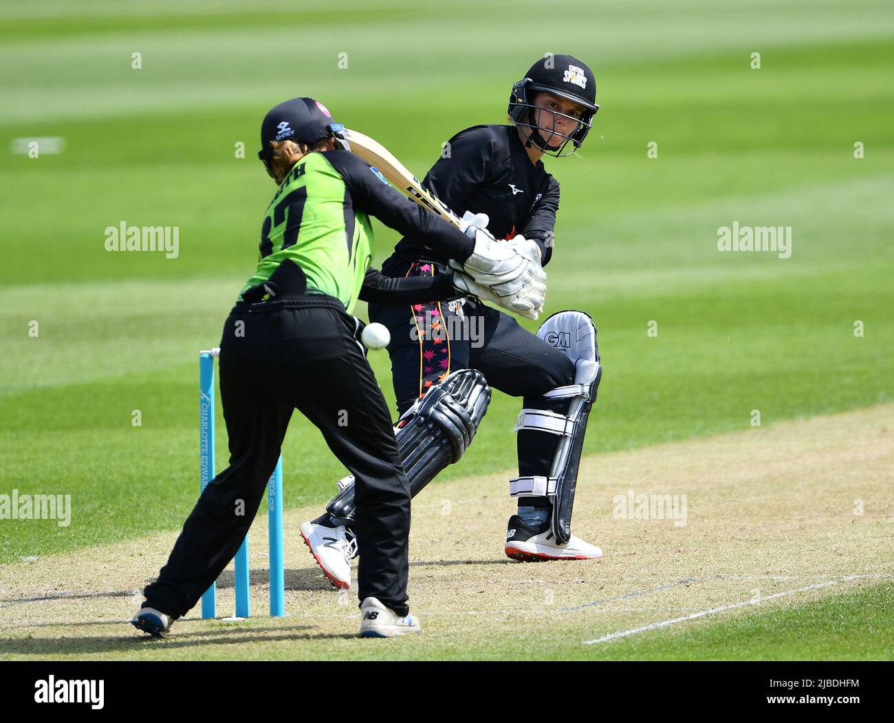 Central Sparks' Amy Jones batting in a Charlotte Edwards Cup T20 group ...