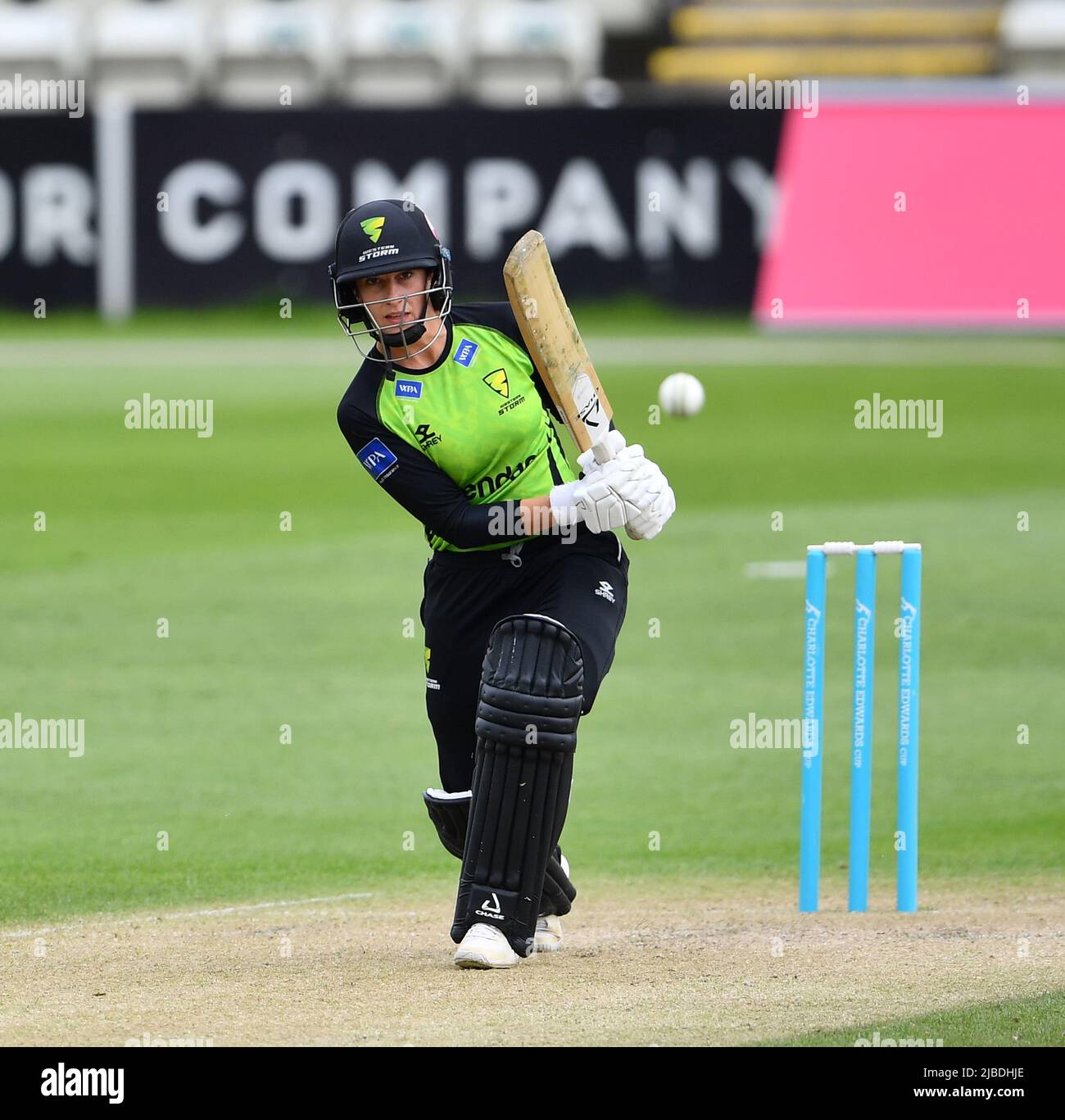 Fi Morris of Western Storm batting in a Charlotte Edwards Cup T20 group ...