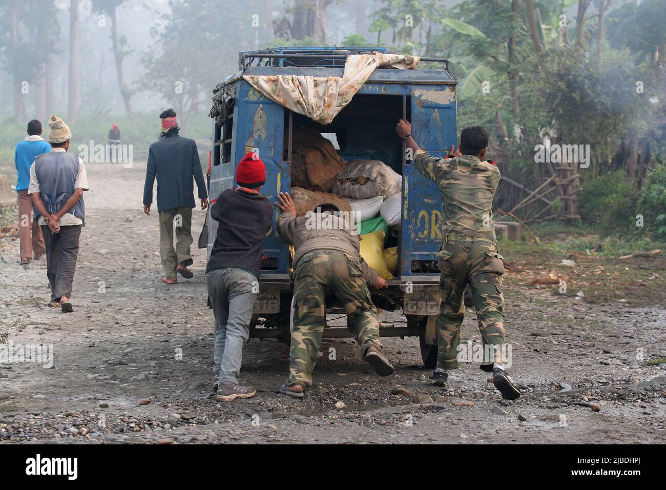 Collecting sand bags to build bunkers for forces. Bangladesh Stock ...