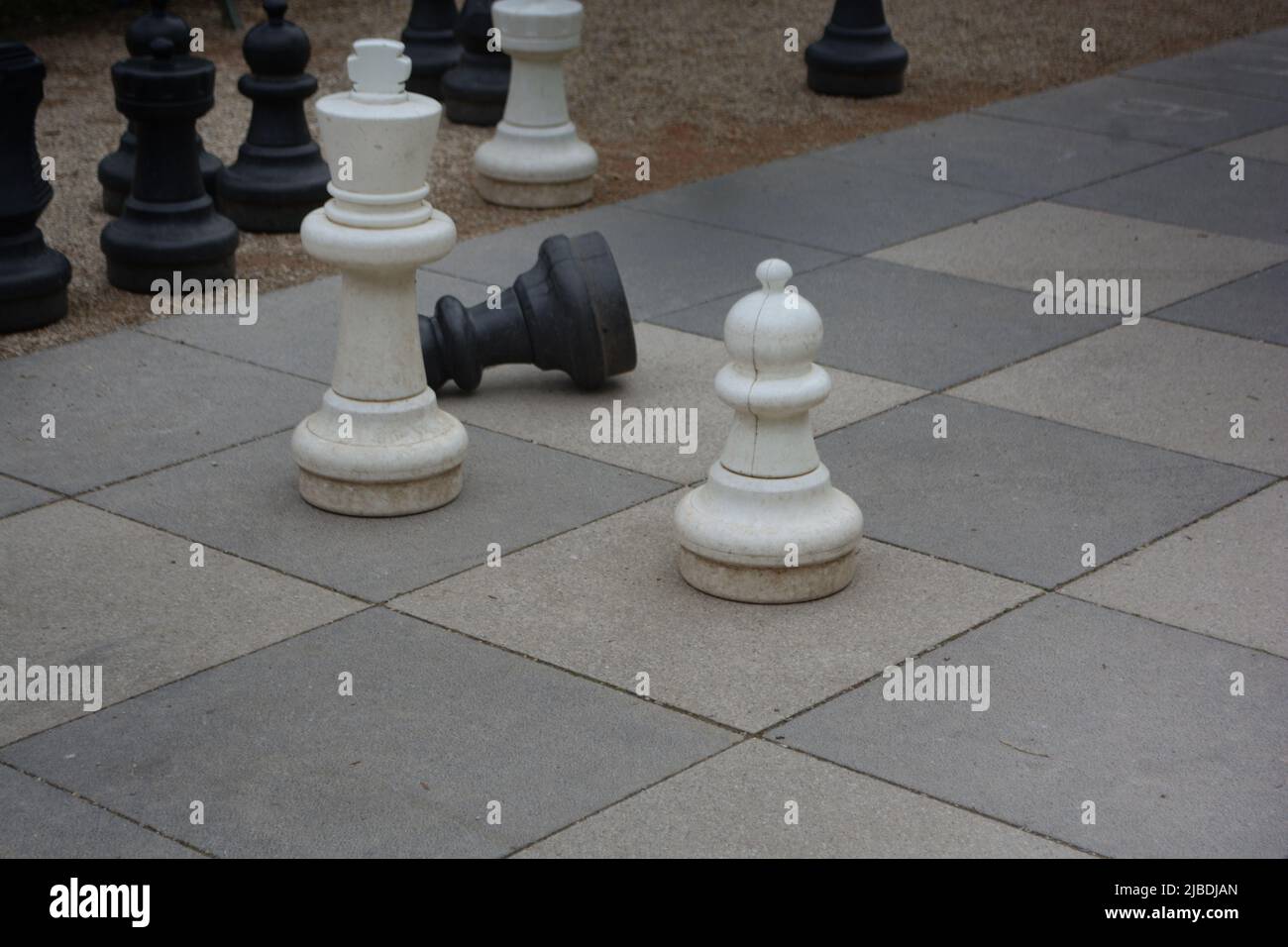 Chess figures on a playground outside in Baden-Baden Stock Photo - Alamy