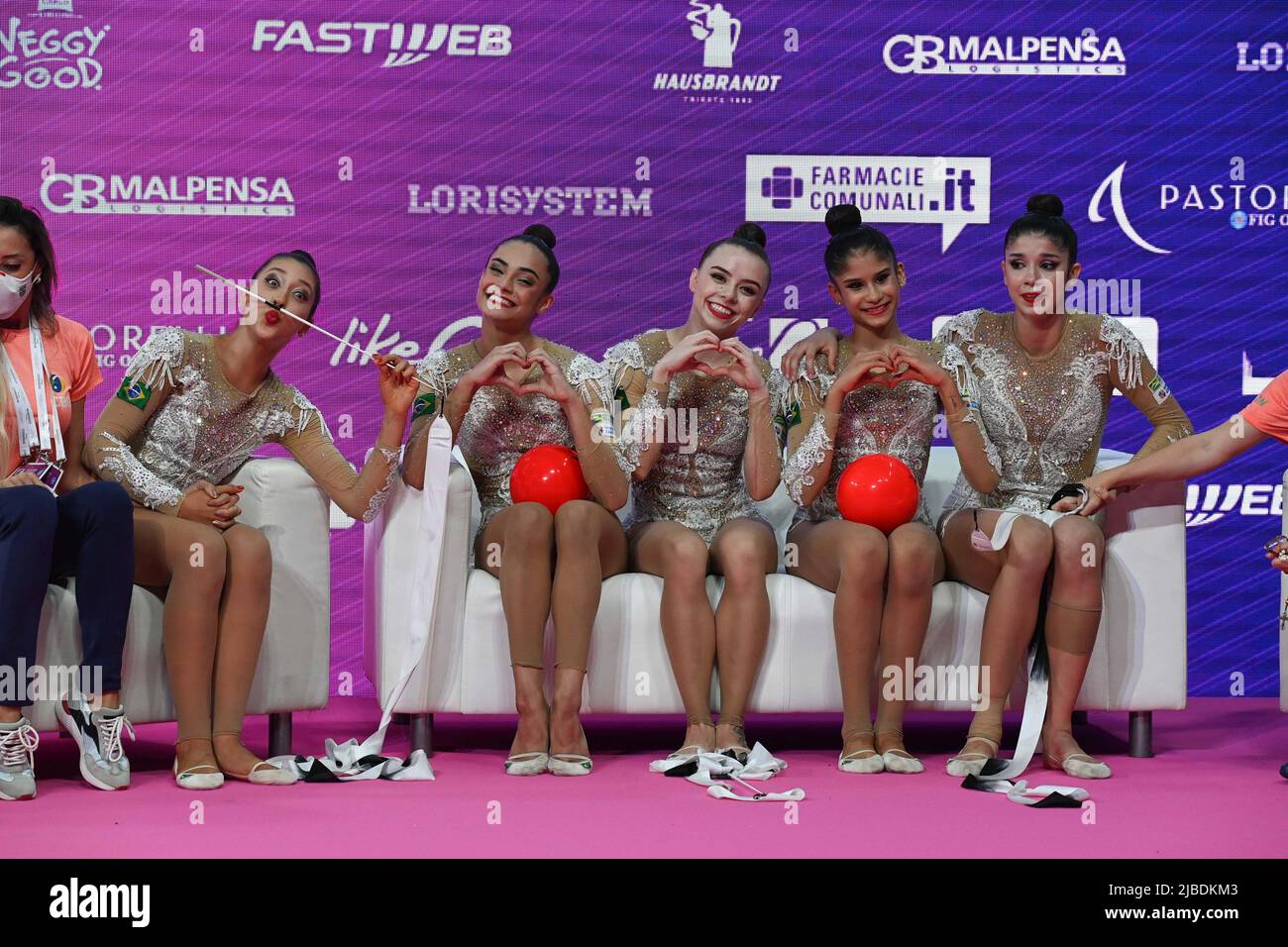 Brasil (BRA) group team during the Gymnastics Rhythmic Gymnastics FIG ...