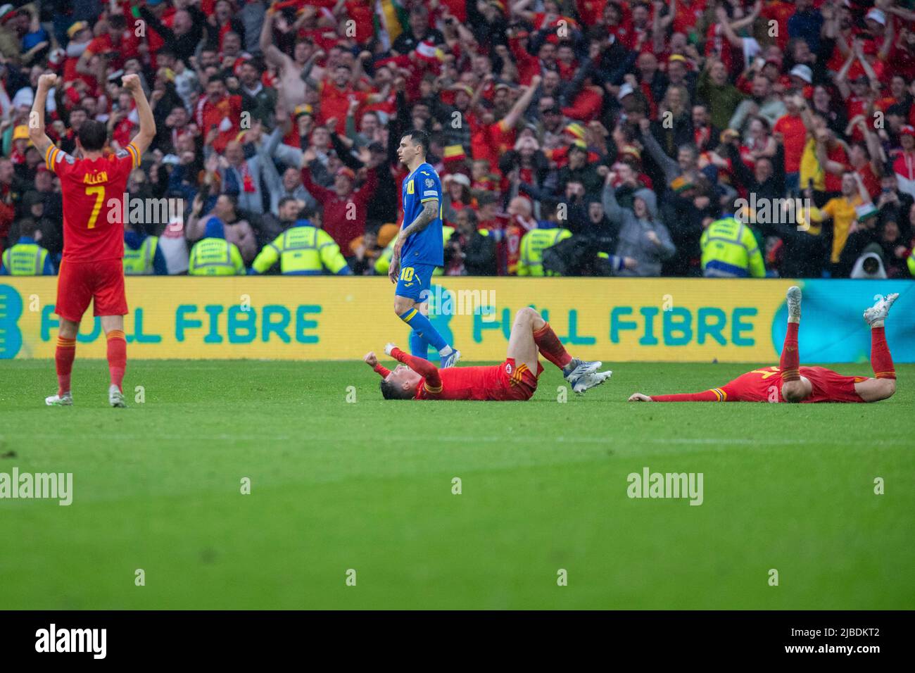 Cardiff, Wales, UK. 5th June, 2022. Players react to the full time ...
