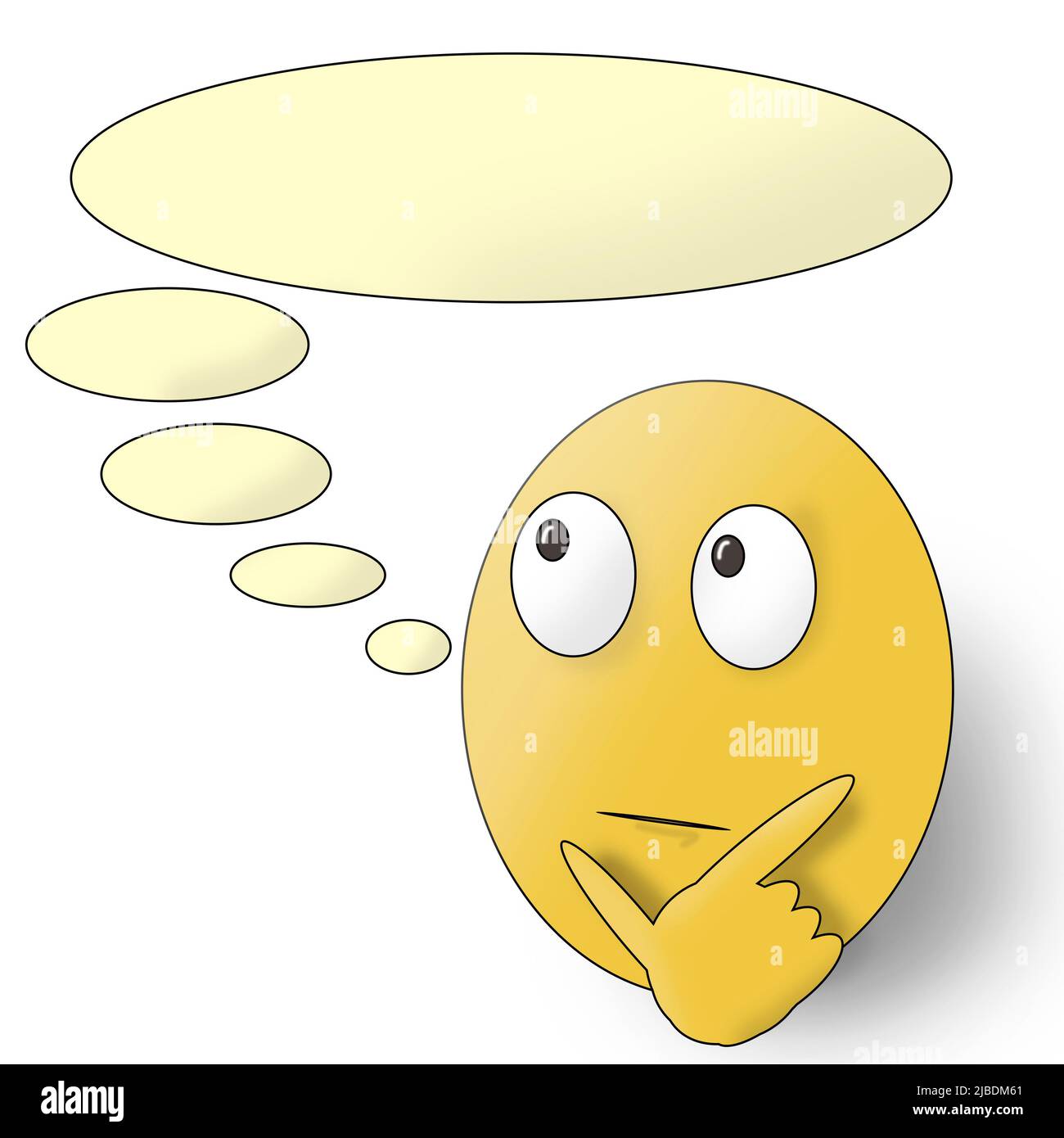 Emoticon smiley yellow thinking hi-res stock photography and images - Alamy